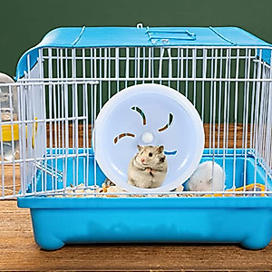 POPETPOP Silent Hamster Wheel-Pets Running Sports Exercise Wheel Jogging Wheel Hamster Rat Gerbil Silent Spinner(Blue)