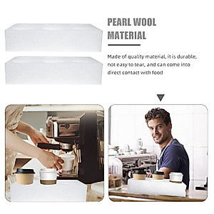 GANAZONO 2Pcs Milk Tea Cup Holder Cup Tray Floating Tray for Pool Takeout Beverage Carrier Foam Drink Carrier Holder Trays Insulated Drink Carrier White Dashboard Pearl Cotton Portable