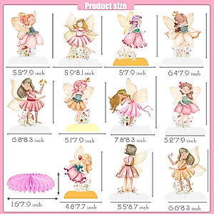 Fairy Honeycomb Centerpieces 11Pcs Fairy Birthday Party Centerpieces for Table Fairy Tale Theme Birthday Party Table Decorations for Floral Fairies Theme Baby Shower Supplies