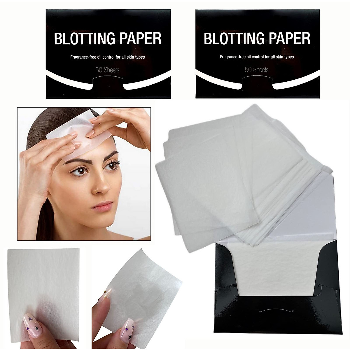 2 Pks FRAGRANCE-FREE Unscented Natural Abaca Blotting Paper - 100 Oil Blotting Sheets - Makeup Friendly UNISEX Oily Skin Shine Blotter Photography Zoom Meetings Travel Gym School - MADE IN TAIWAN