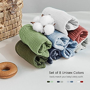 lulumoon Muslin Baby Drool Bibs - Absorbent Bandana Bibs 100% Cotton for Drooling Baby Girls Boys (Basic)