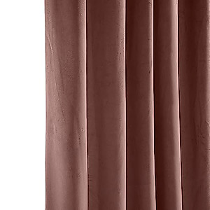HPD Half Price Drapes Heritage Plush Velvet Curtains 96 Inches Long Room Darkening Curtains for Bedroom & Living Room 50W x 96L, (1 Panel), Wild Rose