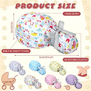 Floraltop 6 Pcs Scrub Caps Women L&D Nurse Caps with Buttons Elastic Bouffant Adjustable Bouffant Nurse Hats NICU Nurse Caps Ponytail Holder Turban Patterns for Woman Healthcare Nurse Student
