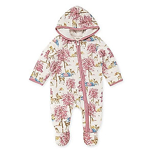 Burt's Bees Baby Unisex Hooded One Piece Organic Cotton Infant Bunting Jumpsuit, Fawnd Of You, 0-3 Months US