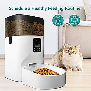 Automatic Cat Feeder, 7L Food Dispenser for Cats and Dogs, Portion Control, Voice Recorder, Programmable Timer for up to 4 Meals per Day