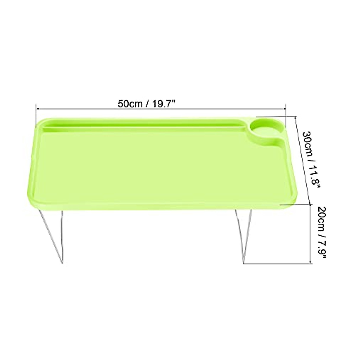 PATIKIL Breakfast Tray Table, 2 Pack Bed Trays with Folding Legs Reusable Serving Platter Laptop Snack Desk for Eating, Green