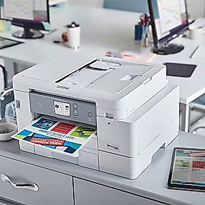 Brother MFC Series INKvestment Tank All-in-One Color Inkjet Printer with NFC, Print Scan Copy Fax, Auto 2-Sided Printing, 4800 x 1200 dpi, Built-in Wireless, White, Bundle with Cefesfy Printer Cable