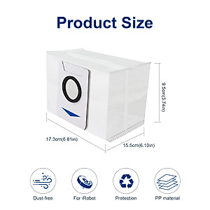 Vacuum Bags for ECOVACS DEEBOT Robot Vacuum Cleaner - Fit X1 OMNI/Turbo T10/T20 Omni/T20/T20 Max/T20 Pro/X&T Series - Disposable Replacement Dust Bag Vacuum Cleaning Accessories Part（12Pack)