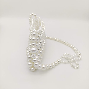 Grandxii Clutch Purse Pearl Women shoulder Handbags Evening Purses Small Wallet Handmade Pearl Bag