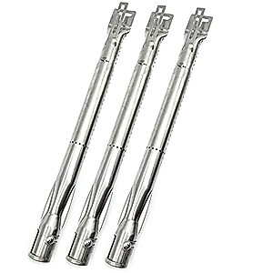 ADJUSTABURNER Gas Grill Burner Universal Stainless Steel Tube (Pack of 3) Extends from 14" to 19" BBQ Replacement Parts for Nexgrill, Brinkmann, Dyna-Glo, and Most Gas Grill Models