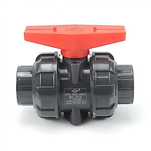 FUDGIO 1Pcs Inner Dia.20~50mm PVC Ball Valve Aquarium Garden Home Water Supply Pipe Connector Fish Tank Tube Fittings 2 Way Valve