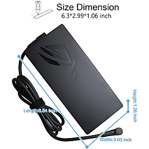 Original 180W 20V 9A ADP-180TB H AC Charger Fit for Asus TUF FX505D FX505DT FX505DU FX505G FX505GT FX505GD FX505GE FX505GM FX505 FX506 FX506LI GL703GS GL504GS Gaming Laptop Power Supply Adapter Cord
