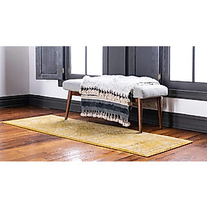 Unique Loom Penrose Collection Area Rug - Blake (2' 2" x 6' 1" Runner, Yellow/ Beige)