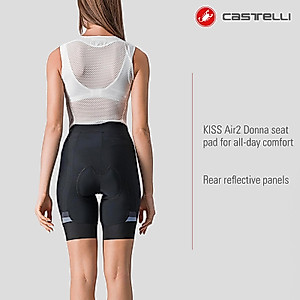Castelli Women’s Prima Short for Road and Gravel Biking I Cycling - Black/Dark Gray - Medium
