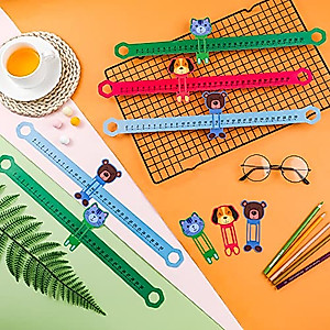 24 Pcs Slide and Learn Number Line 16.5 x 1.5 Inch PVC Number Line for Student, 0 to 30 Math Number Line Animal Positive Integers Number Lines Childhood Education Materials for School (Bright Colors)