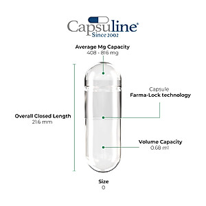 Capsuline Spirulina Colored Size 0 Empty Vegan Capsules Blue/Blue - 100 Count - Vegetarian Empty Pill Capsuless - DIY Vegetable Capsule filling - Veggie Pill Capsules - Kosher and Halal Certified