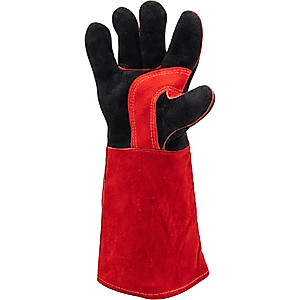 Lincoln Electric Unisex Adult Long Cuff Gloves, Red, One Size