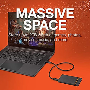 Seagate Firecuda Gaming SSD 1TB External Solid State Drive – USB-C USB 3.2 Gen 2x2 with NVMe for PC Laptop (STJP1000400) (Renewed)