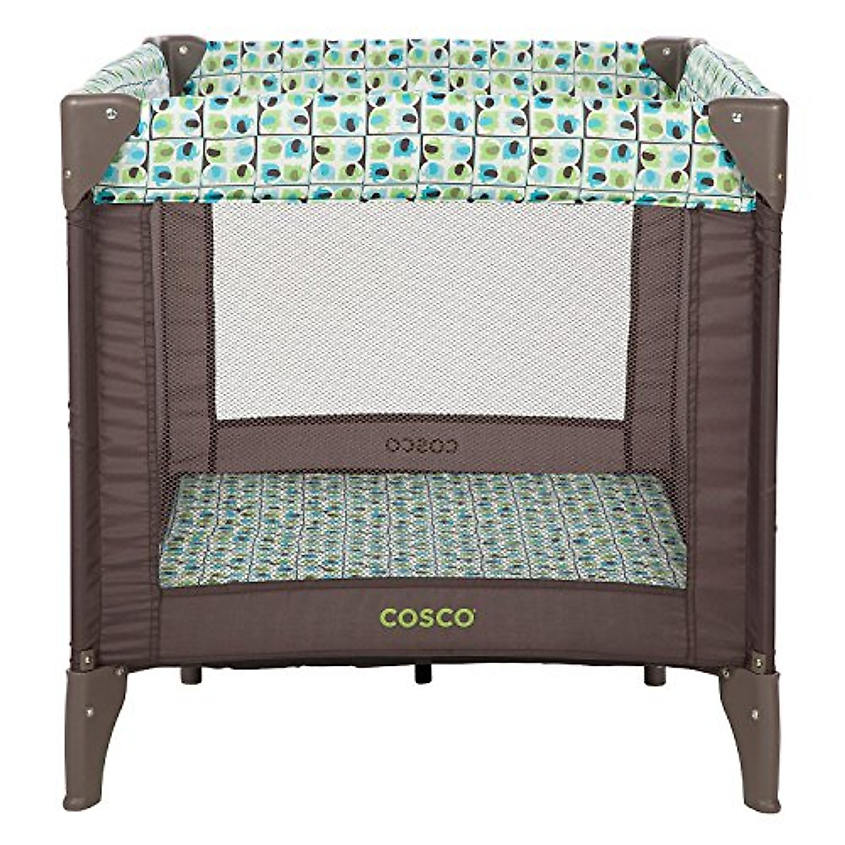 Cosco Funsport Compact Portable Playard, Lightweight, Easy Set up, Foldable Baby Playpen with Carry Bag, Elephant Squares