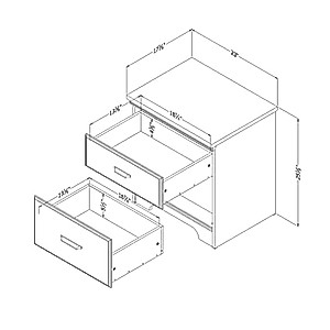 MHYFC 2 Drawer Bedside Cabinet Multifunctional Storage Cabinet Storage Box Storage Rack