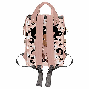 Artsadd Personalized Diaper Bag Backpack with Name, Dots Pink Bow Tie Bow Tie Daypack Mommy Nappy Baby Bag Customized Large Capacity Baby Backpack for Girls Baby Birthday Gifts