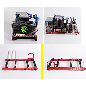 Mini ITX MATX ATX PC Test Bench DIY Open Air Frame Overclock Vertical Case Computer Mount Aluminum Chassis for HTPC Graphics Card/Games/Cooling