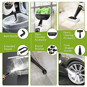 Pressurized Handheld Multi-Surface Natural Steam Cleaner with 12 pcs Accessories, Multi-Purpose Steamer for Home Use, Steamer for Cleaning Floor, Upholstery, Grout and Car