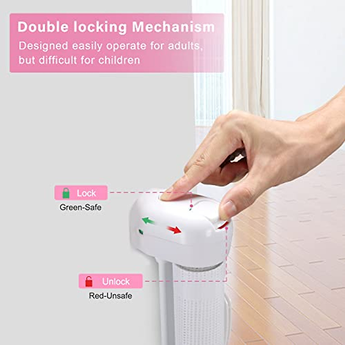 Retractable Baby Gate Extra Wide- 34” Tall Extends Up to 54” Wide Safety Mesh Stairs Gate for Kids or Pets Dogs Gate for Doorways/Banister/Hallways/Deck/Indoor/Outdoor -Wall Spacer Kit Included