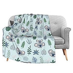 Delerain Cute Koalas Soft Throw Blanket 40"x50" Lightweight Flannel Fleece Blanket for Couch Bed Sofa Travelling Camping for Kids Adults