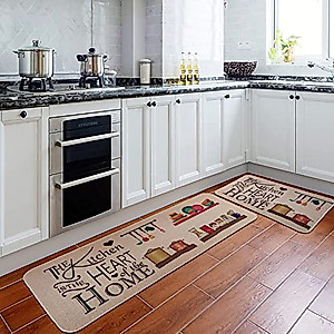 ZKZNsmart Kitchen Mats Set of 2 Non-Slip Washable Kitchen Floor Rugs with Rubber Backing Holiday Party-Profile Doormat for Home Kitchen