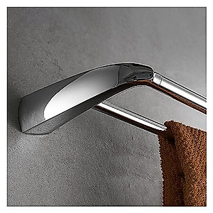 Towel BAR Rack Towel Rack Wall Mounted Double Towel Storage Rack Towel Bar,Zinc Alloy Towel Rod,Polished Finish Towel Shelf Holder for Bathroom and Kitchen/60Cm