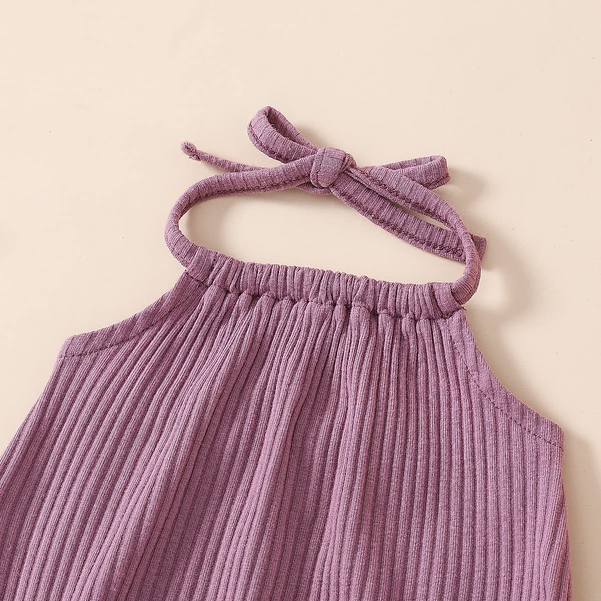 ADXSUN Newborn Baby Girl Summer Clothes Ribbed Romper+Striped/Floral/Cow Flared Pants Infant Outifts 0-18 Months