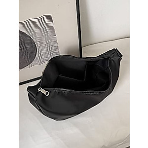 Womens Multipurpose Crossbody Hobo Bags Small Shoulder Bag Fashion 2 in 1 Zip Handbags with Coin Purse (Black)