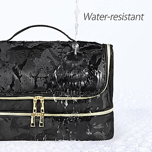 Double-Layer Travel Case for Dyson Airwrap, Shark Flexstyle Travel Carrying Case, Waterproof Portable Storage Bag for Dyson & Shark Hair Dryer/Styler/Airwrap/Attachments, Gift for Women (Camo Black)