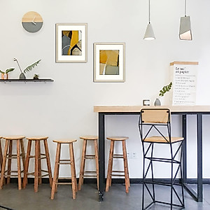 Frametory 16x20 Picture Frame with Mat for 11x14 Picture - Country Rustic Style - High Definition Glass Wide Molding - Vertical or Horizontal Preinstalled Wall Mounting Hardware (Rustic Beige, 1 Pack)