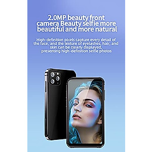 i14 Mini Smartphone 3.0 Inches Display Screen Android 8.1 Quad Core Dual SIM 2GB RAM 32GB ROM 1100mAh 5.0MP with Google Play Store Whatsapp Backup Cellphone (White)