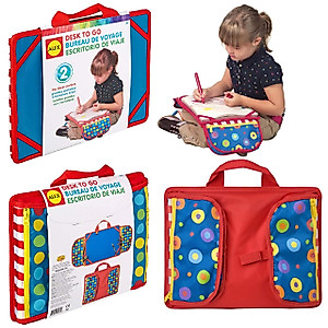 GOV Pre School Educational Portable Desk with Playskool Flash Cards, Markers, Crayons, Sesame Street Work Books and Reward Stickers