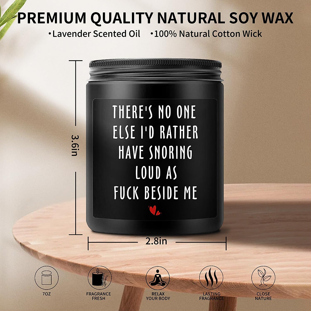 Valentines Day Gifts for Boyfriend from Girlfriend Love Candle Funny Gifts for Husband from Wife - 7 Oz Lavender Scented Soy Canle - Romantic Birthday Anniversary Presents for Him Men