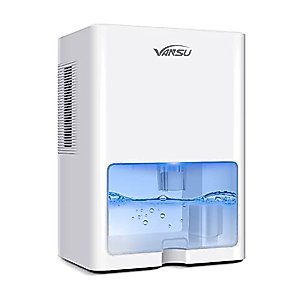 VANSU High-Efficiency 136oz Dehumidifier for Home, 4000ml Water Tank Capacity, 5300 Cubic Feet ft Portable Quiet Small Dehumidifier with Auto-Off for Basements, Large & Medium Sized Rooms, and Bathrooms (White)