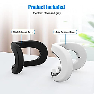 AMVR VR Silicone Facial Interface Cover for HP Reverb G2 Virtual Reality Headset, Sweatproof Waterproof Anti-Dirty Replacement Facial Cushion Pads Accessories (1 pcs Black & 1 pcs Gray)