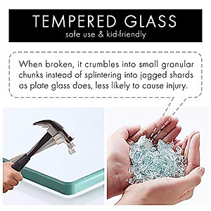 KES Glass Shelf for Bathroom Rectangular 20-Inch Floating Shelves 3 Pack with Rustproof Stainless Steel Brackets Wall Mounted Brushed Finish, A2021-2-P3