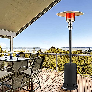 Outdoor Heaters, 46000 BTU Gas Patio Heaters - Commercial Propane Outside Heaters, Portable Propane Heaters Outdoor with Simple Ignition System, Wheels for Porch, Garden Wedding, Party