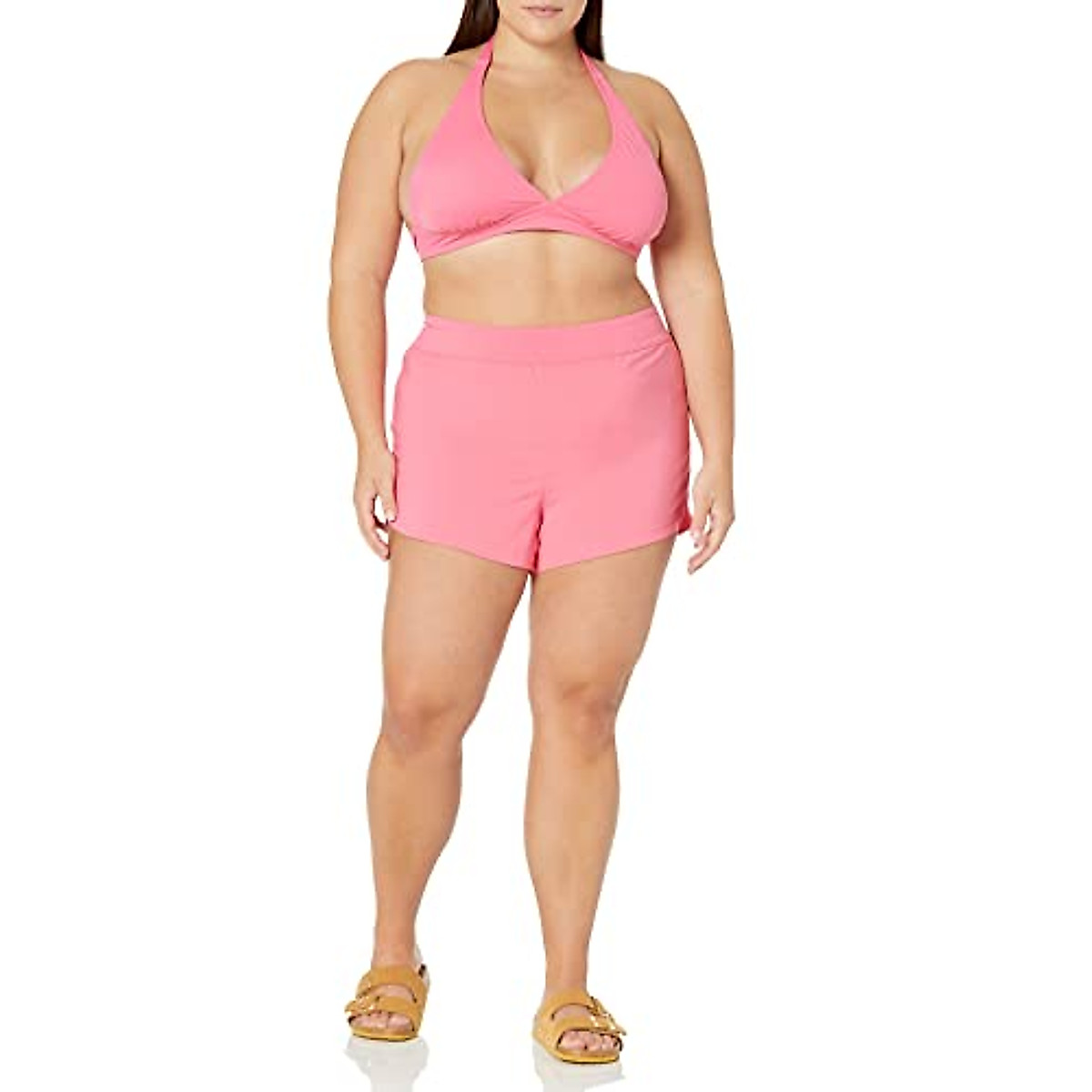 Amazon Essentials Women's Swim Short, Hot Pink, Medium