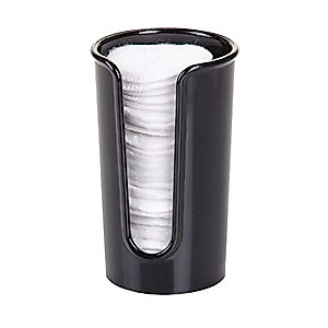 iDesign Paper & Plastic Disposable Cup Dispenser for Bathroom Countertops, The Clarity Collection – 3.05” x 3.05” x 5”, Black
