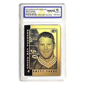 Brett Favre GB Packers 2003 Laser Line Gold Card - Graded GEM Mint 10