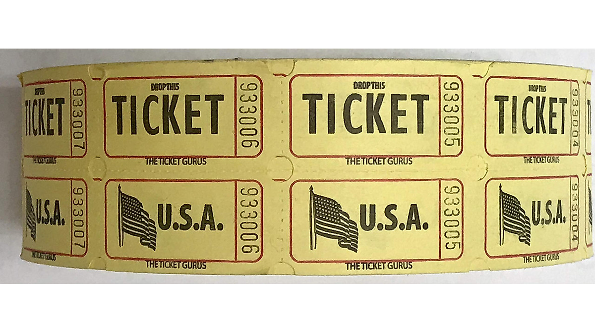 USA Flag Raffle Tickets 2000 Per Roll – Great for Fundraisers