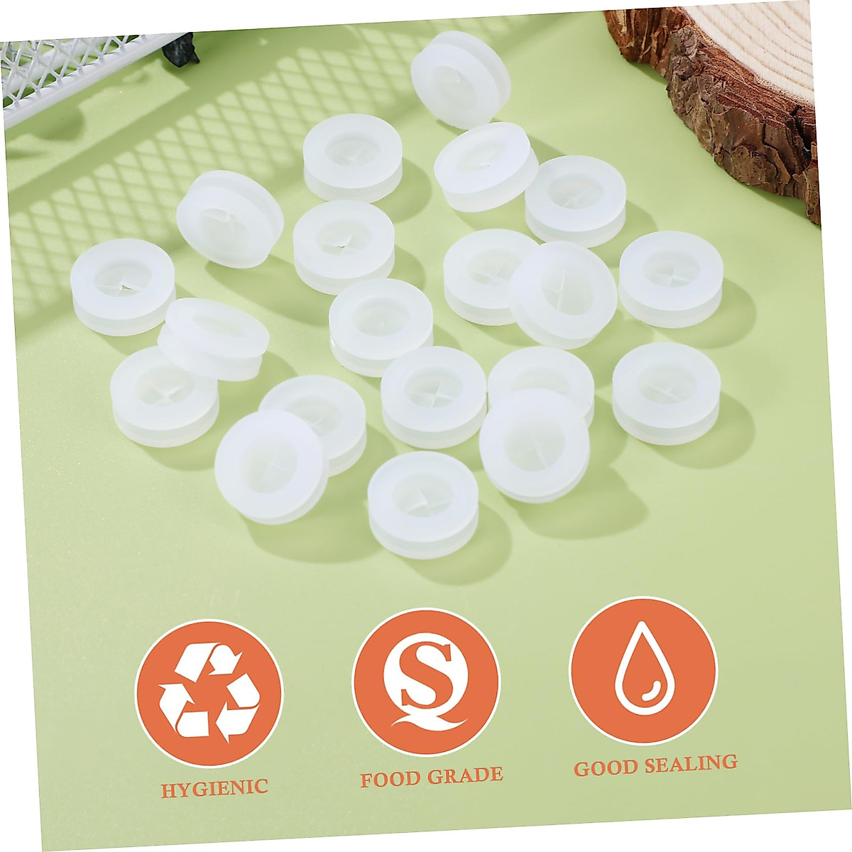20pcs Bamboo and Wood Cover Silicone Stopper Straw Holes Wooden Lid Silicone Plugs Wood Lid Straw Plugs Wood Cover Straw Plugs Straw Fixing Plugs Wooden Cover Straw Plugs