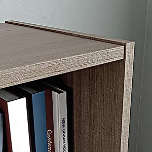 Sauder Beginnings Bookcase, L: 24.57" x W: 11.5" x H: 35.28", Silver Sycamore Finish