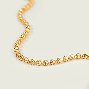 MEVECCO Gold Beaded Bracelets,18K Gold Plated Handmade Minimalist Stackable Thin Bracelets Round Balls Chain Dainty Bracelet for Women