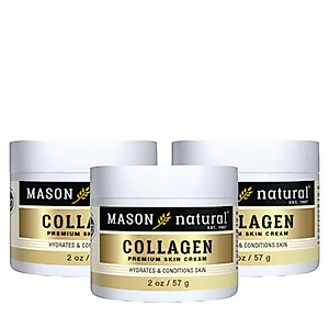 MASON NATURAL Collagen Premium Skin Cream - Anti Aging Face and Body Moisturizer, Intense Skin Hydration and Firmness, Pear Scent, Paraben Free, 2 OZ (3-Pack)